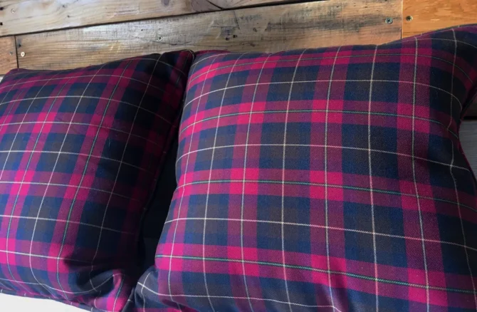 Tartan Bed Runner and Two Matching Cushion Covers